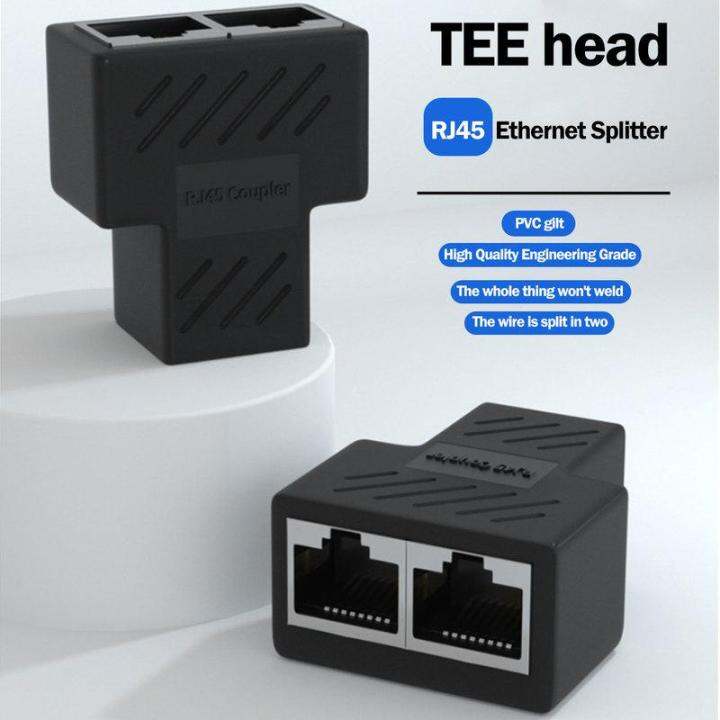 DVB 1 to 2 Ethernet Splitter LAN Adapter Network Connector RJ45 1 to 2 ...