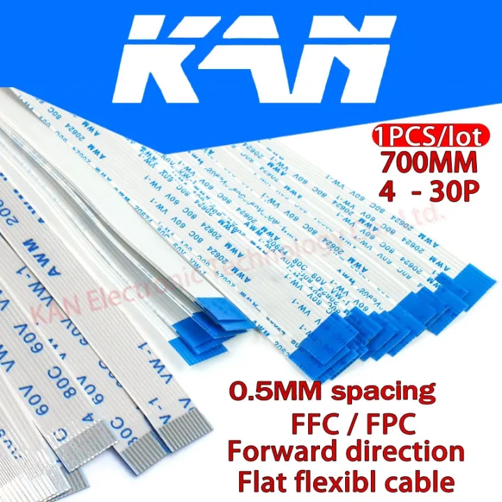 1PCS Flat flexible cable FFC FPC AWM 20624 80C 60V VW 1 FFC 0.5MM 700MM Forward direction 4/5/6 ...