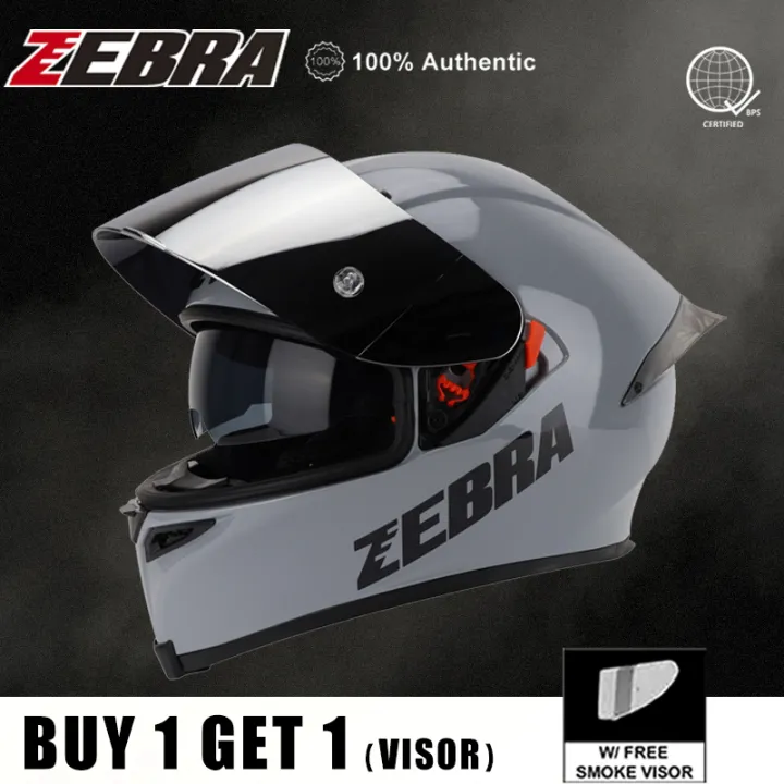 zebra YM-611（venom）piain helmet motorcycle full face and dual visor ...