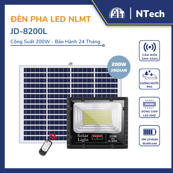 [JD-8200L] Đèn Năng Lượng Mặt Trời JD-8200L Công Suất 200W - Mẫu Mới ...