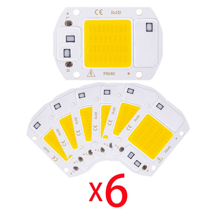 6ชิ้น50วัตต์30วัตต์20วัตต์ LED ชิปไดโอดโคมไฟหลอดไฟซังชิป220โวลต์หลอดไฟ ...