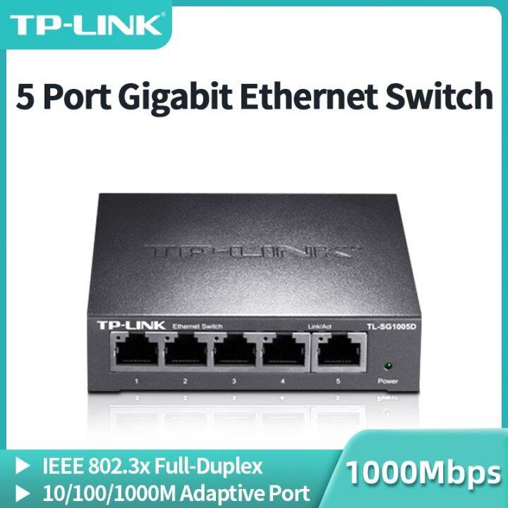 TP-Link 5 Port Gigabit Ethernet Switch 1000BASE-T Network Switcher Plug ...