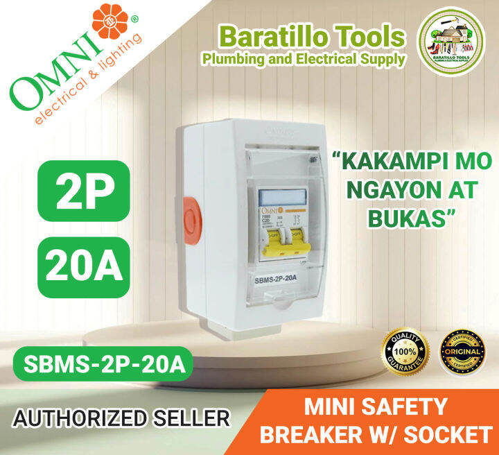 OMNI Mini Safety Breaker 2 Poles SBM-2P-25A & 32A and SBMS-2P-20A | Lazada PH