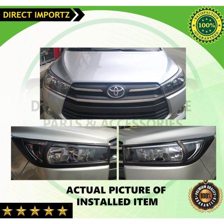 Toyota Innova 2016 to 2023 Headlight cover matte black V2 2017 2018 ...