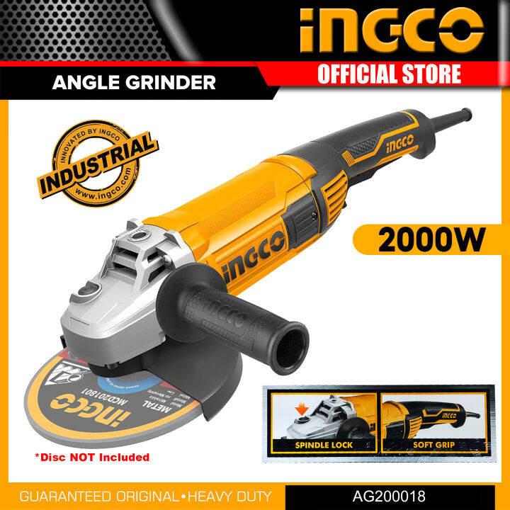 INGCO Industrial Electric Angle Grinder 7" 2000W M14 AG20008 AG200018 ...
