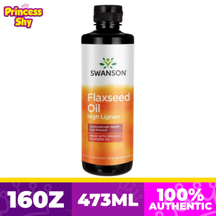 Swanson EFAs Organic Flaxseed Oil High Lignan Cold-Pressed with ...
