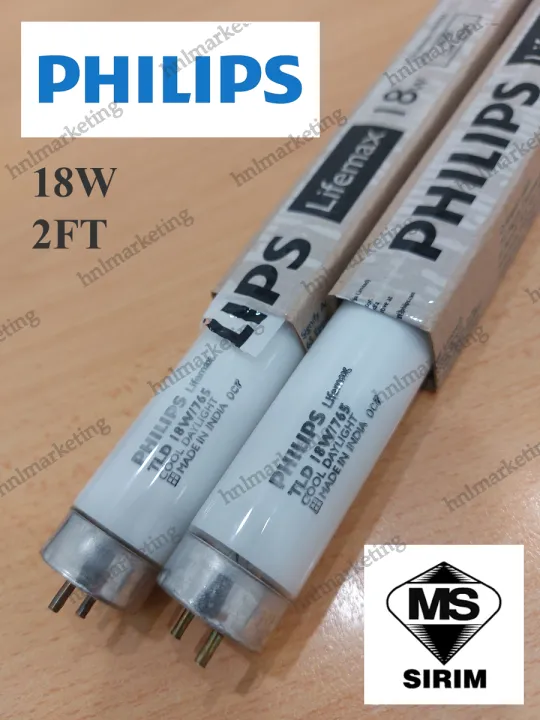 30PCS PHILIPS 18W 2FT LIFEMAX FLUORESCENT TUBE LIGHT 6500K DAYLIGHT ...