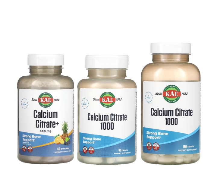 KAL Calcium Citrate+ Mixed Fruit 60 Chewables 1000 333 mg 90 Tablets or ...