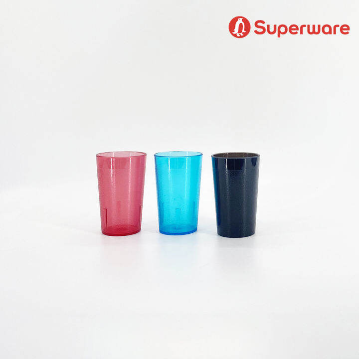 Srithai Superware แก้วน้ำพลาสติก ถ้วยน้ำ แก้วเบียร์ แก้วกาแฟ แก้วน้ำสีใสผิวด้าน ลายส้ม ปริมาตร ...