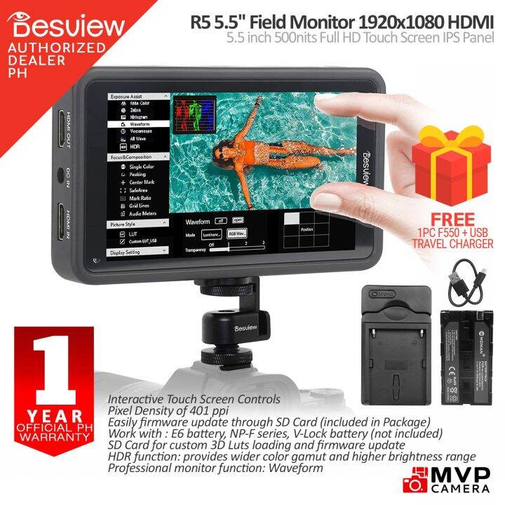 DESVIEW R5 5.5 inch Full Touch Screen 3D LUT Field Monitor BESTVIEW MVP ...