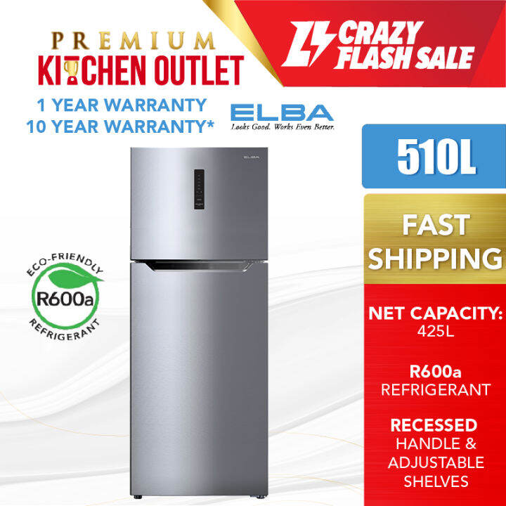 Elba Italy 510L 2-Door Refrigerator Ultimo ER-G5143D(SV) | Fridge ...