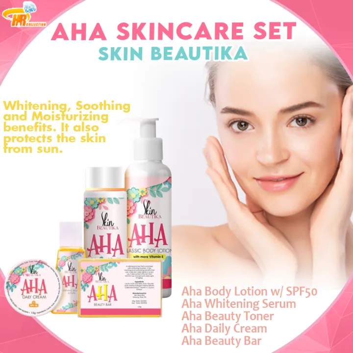 Skin Beautika AHA Skin Care Set, Whitening Complete Set , Moisturizing ...