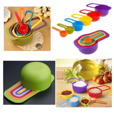 6PCS/SET Rainbow Colored Measuring Cups and Spoon Stackable Combination ...