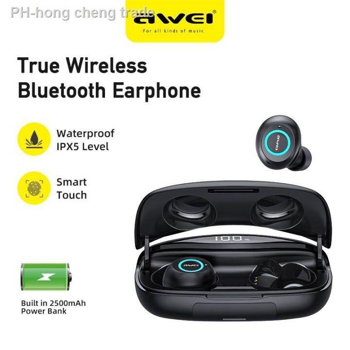 【headphones】 AWEI T19 TWS Wireless Earbuds Bluetooth Earphone Super ...