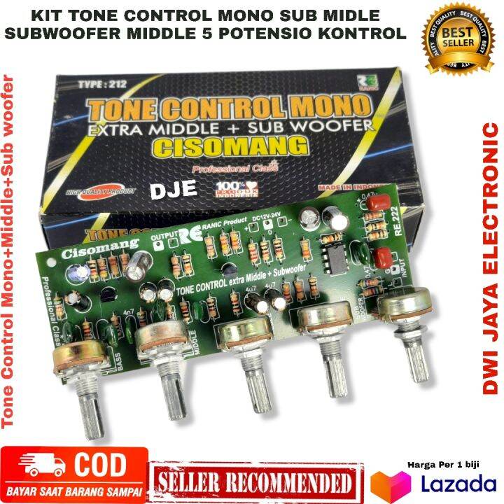 KIT TONE CONTROL MONO SUB MIDLE SUBWOOFER MIDDLE 5 POTENSIO KONTROL ...