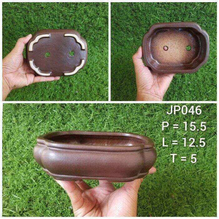 Pot keramik persegi panjang unik Untuk bonsai, skulen dan tanaman hias JP046 | Lazada Indonesia
