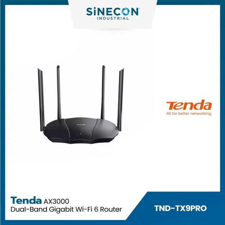 Tenda เทนด้า รุ่น TX9PRO เร้าเตอร์ AX3000 Dual-band Gigabit Wi-Fi 6 ...