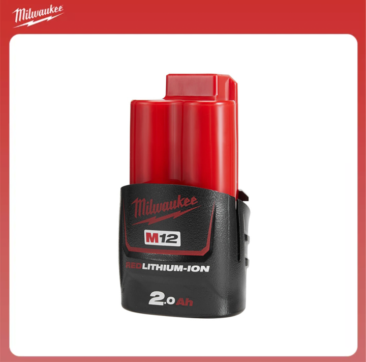 Milwaukee Authentic M12 12V 2.0Ah Lithium-Ion Battery (M12B2 ASIA ...