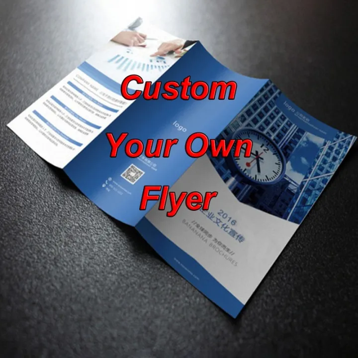 {hot} Custom Flyer Booklet Brochure Print Any Size Design Full Color Coated Paper Leaflet Double ...