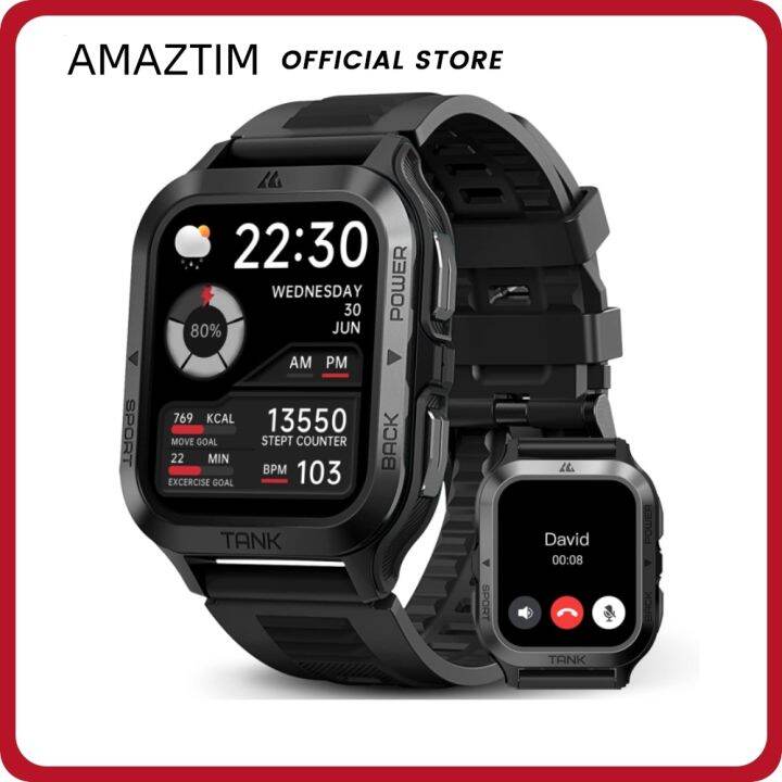 AMAZTIM tank m2 Smart Watch 60 Days Extra-Long Battery 50M Waterproof ...