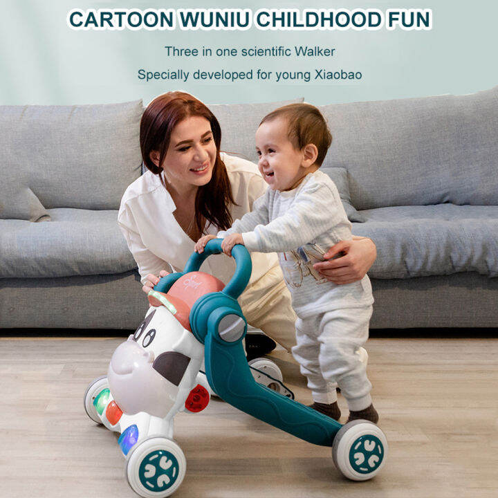 4 in 1 Baby Walker, Ride on Car, Game Panel, Sit-to-Stand Walker,Kids ...