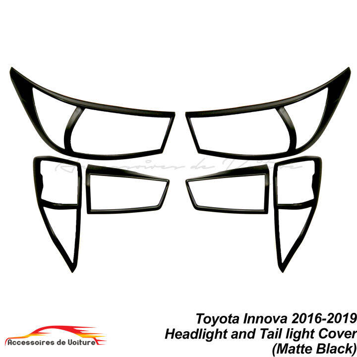 Toyota Innova 2016-2019 Headlight and Tail light Cover (Matte Black ...