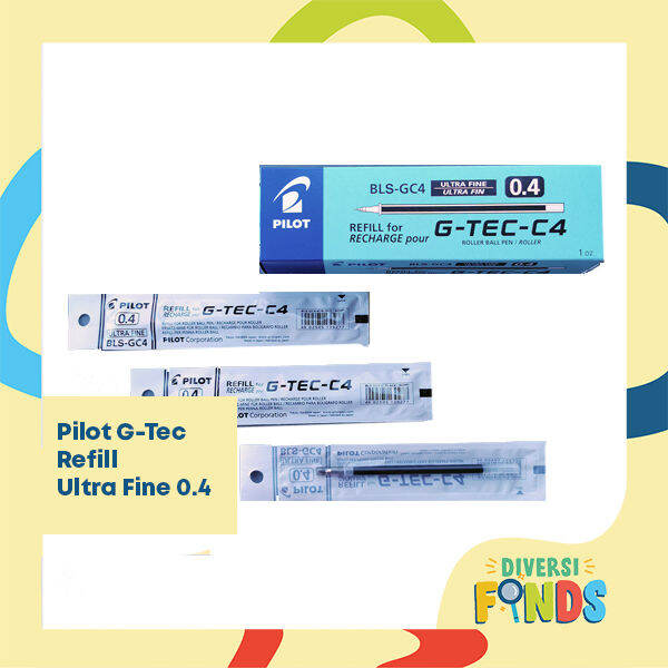 12pcs (1bx) Pilot G-tec Refill 0.4 and 0.3 Gtech Gtec Blue, Red and ...