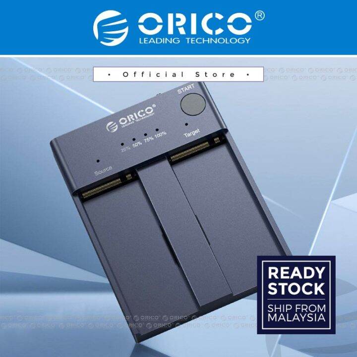 ORICO M2P2-C3 2 Bay NVME M.2 SSD Duplicator Offline Clone Docking Station Type C USB3.1 Gen2 ...