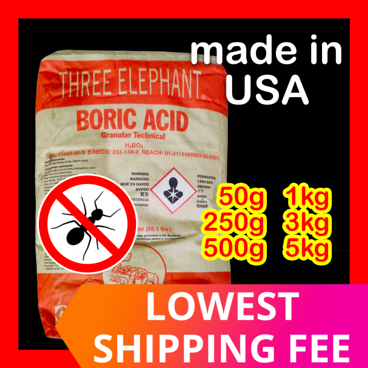 Three Elephant BORIC ACID FOR COCKROACH Ant Killer Termite Killer 1kg ...