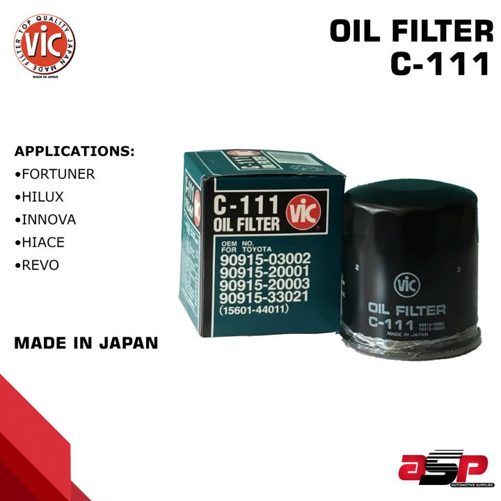 VIC C-111 Oil Filter for Toyota Diesel (Innova, Fortuner, Hi-ace D4D ...