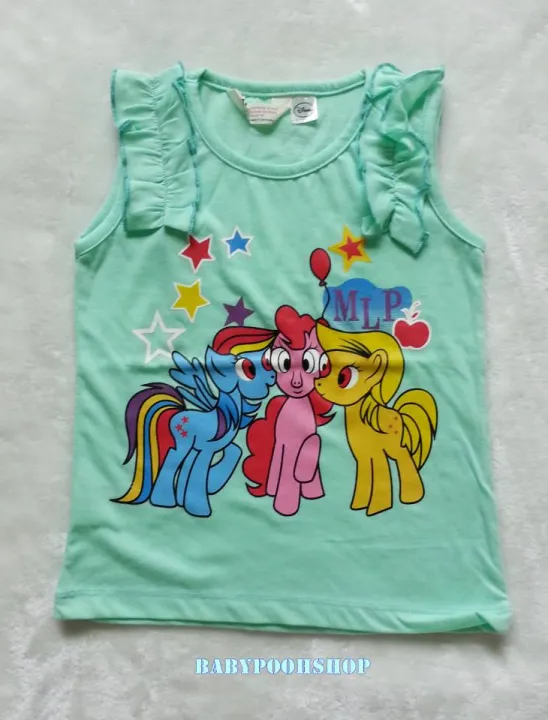 H&M : เสื้อกล้ามลายม้าโพนี่ ดาว สีเขียว Size : 4-6y | Lazada.co.th