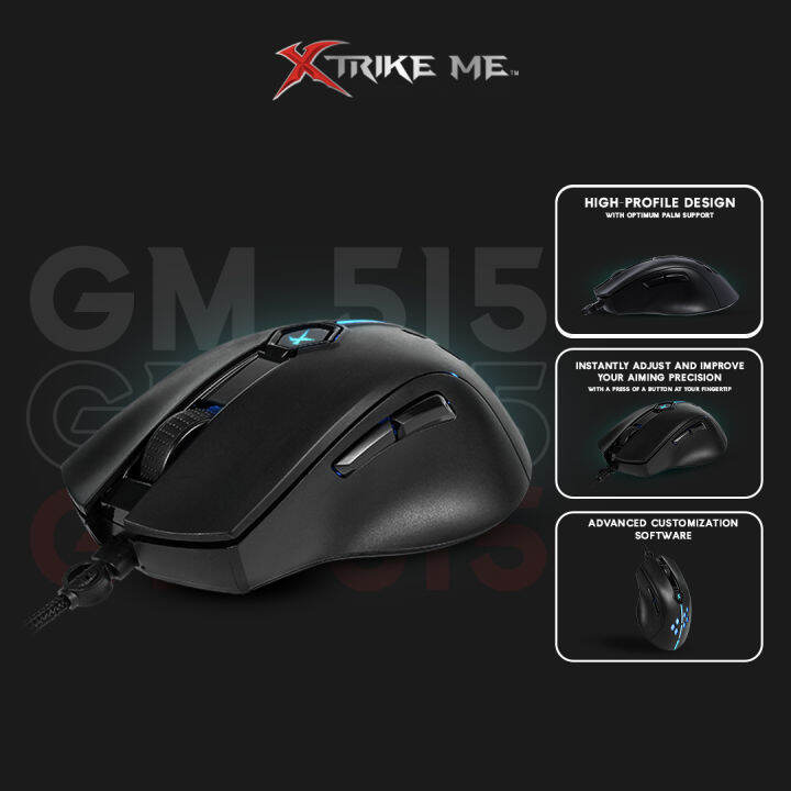 Xtrike Me Backlit, Wired 7200 DPI Gaming Mouse GM-515 - Black | Lazada PH
