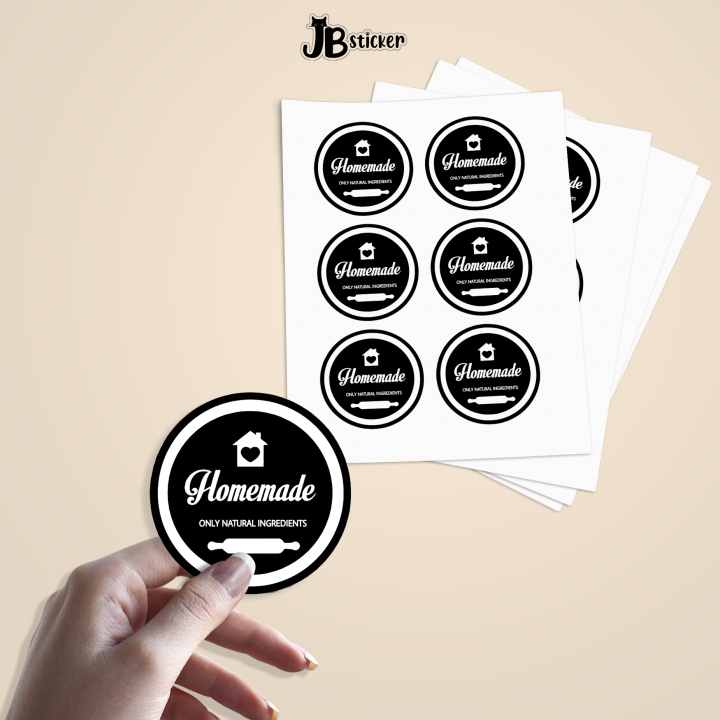50pcs Homemade black Sticker label, Packaging Labels, Product Stickers ...