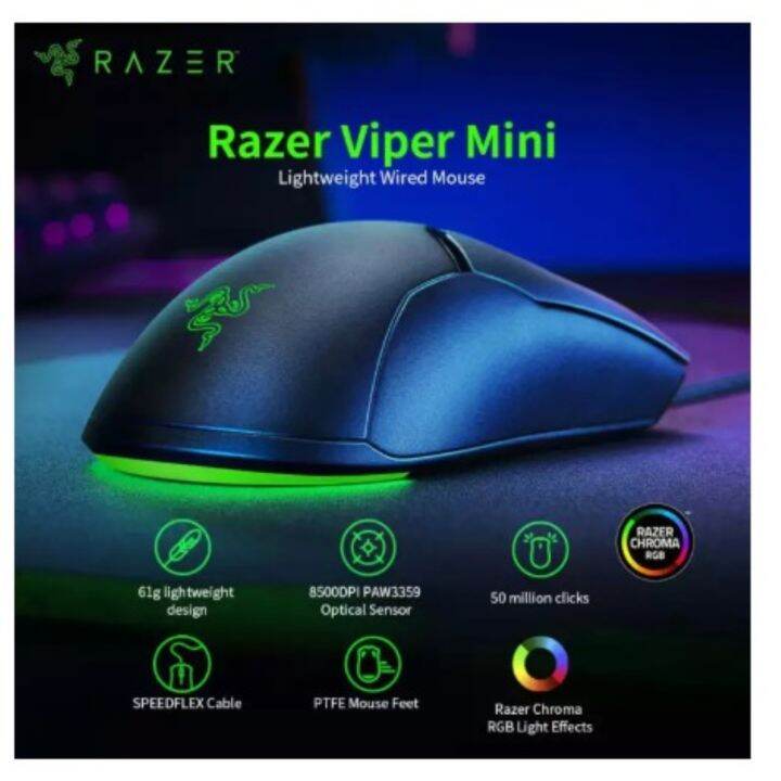 Original Razer Viper Mini Lightweight Wired Gaming Mouse One Year ...