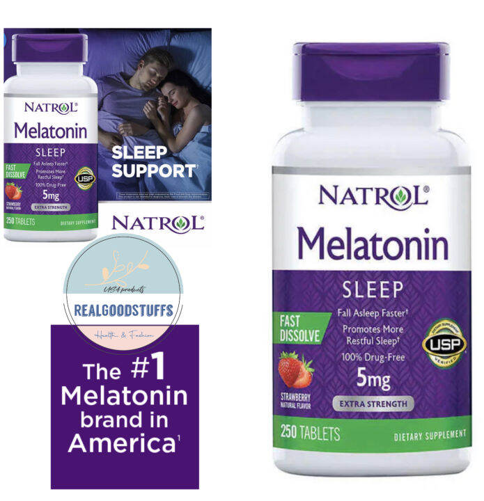 Natrol Melatonin Sleep, 5 mg 250 tablets, fast dissolve , natural ...