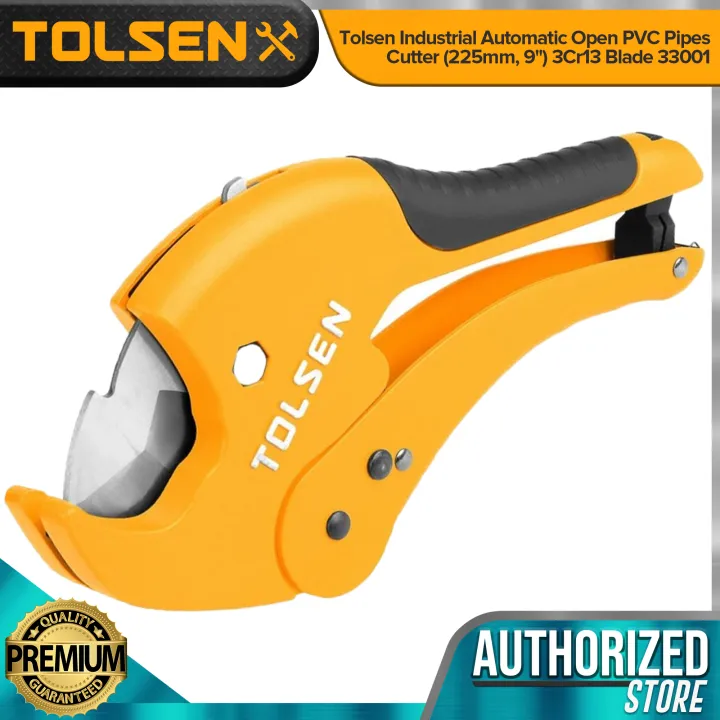 Tolsen Industrial Automatic Open PVC Pipes Cutter (225mm, 9") 3Cr13 ...