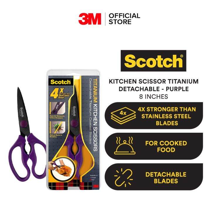 3M Scotch Titanium Kitchen Scissors Detachable KS-DTR Red / KS-DT ...