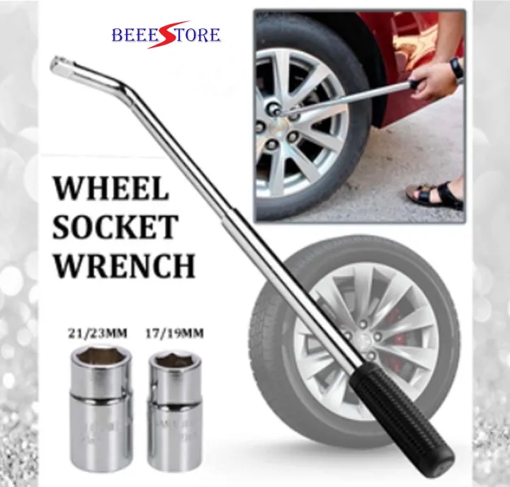 🔥 Heavy Duty Shape Tyre Opener Extendable Wheel Wrench Tyre Nut Socket ...