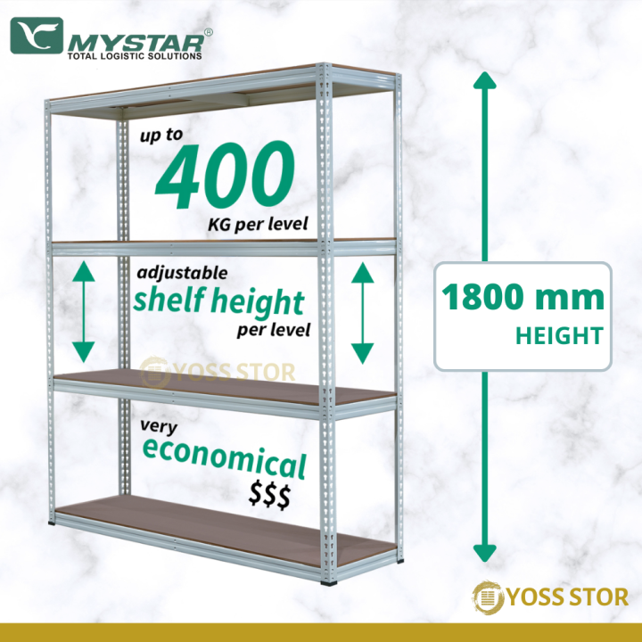 YOSS Mystar H1800mm 4 Level Fiberboard Metal Boltless Rack Home Storage ...