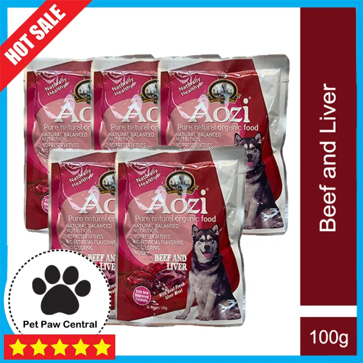 Aozi Organic Wet Dog Food Beef and Liver - 100g Pouch 5 PCS | Lazada PH
