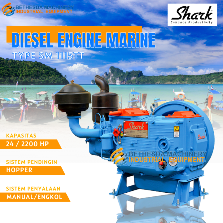 Mesin Diesel 24pk 24hp engine marine Shark SM 1115TT - 24 PK hopper | Lazada Indonesia