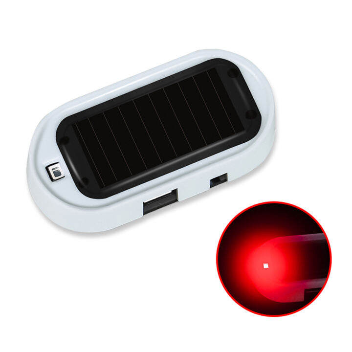 Universal Solar USB Powered Car LED Alarm Light Anti-Theft Warning ...