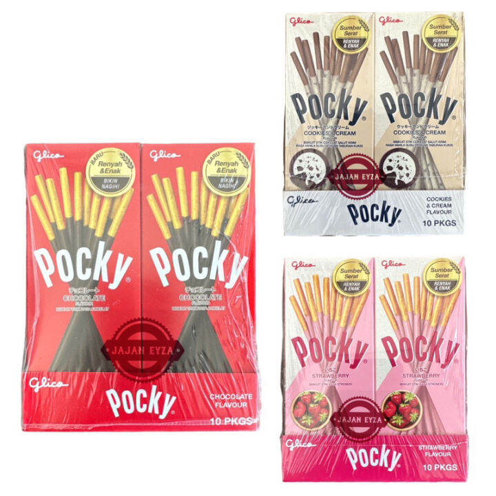 GLICO POCKY 1BOX ISI 10pcs / POCKY STRAWBERRY / POCKY CHOCOLATE / POCKY ...