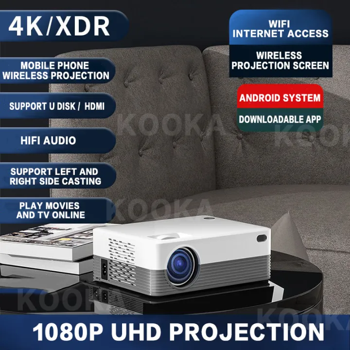 HPX Projector Mini Portable 1080P 4K Ultra HD Android 10.0 dual WIFI ...