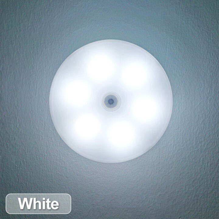 PIR Motion Sensor LED Night Light USB Rechargeable Dimmable Night Lamp ...