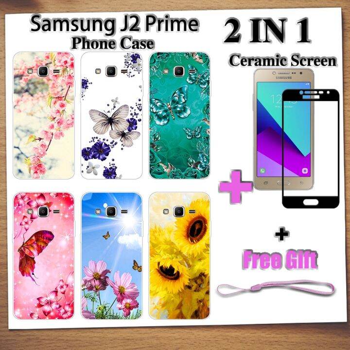 2 IN 1 Samsung J2 Prime Phone Case with Tempered Glass Ceramic ...