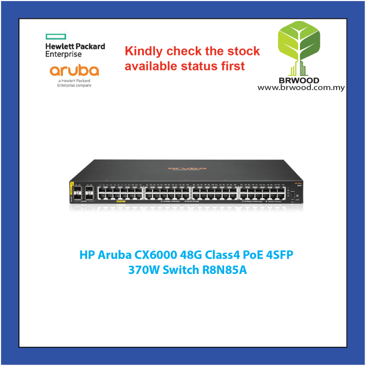 HP Aruba R8N85A: CX6000 48G Class 4 PoE C/W 4 SFP 370W Switch | Lazada