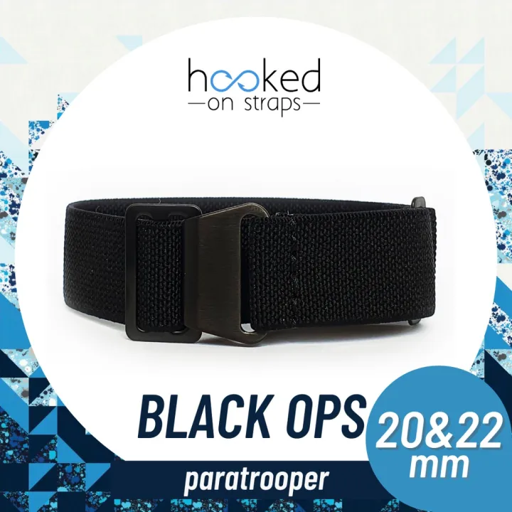 Elastic Nato Paratrooper MN Watch Strap - Black Ops 20mm 22mmLwC | Lazada PH
