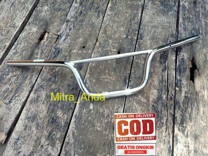 Bisa COD Stang honda win win100 palang model trail besi tebal krom ...