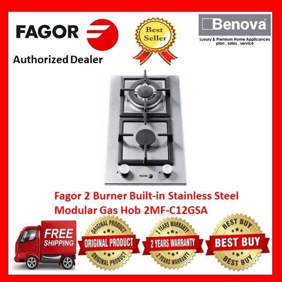(Sold Out) Fagor 2 Burner Built-in Stainless Steel Modular Gas Hob 2MF ...